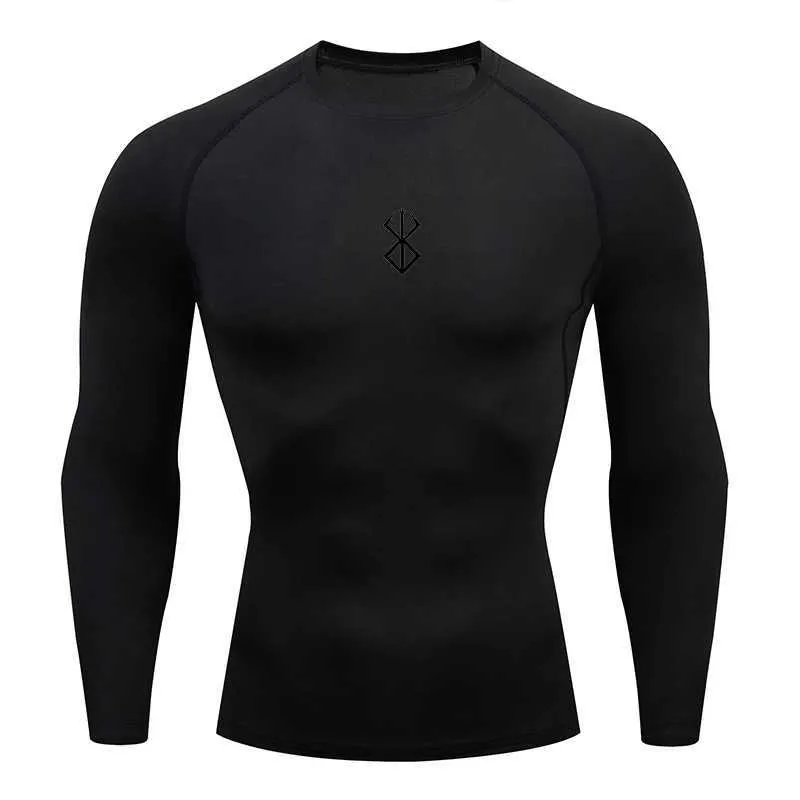 Men's Acrylic Compression Shirt Athletic Workout Tops Quick Dry Gym ...