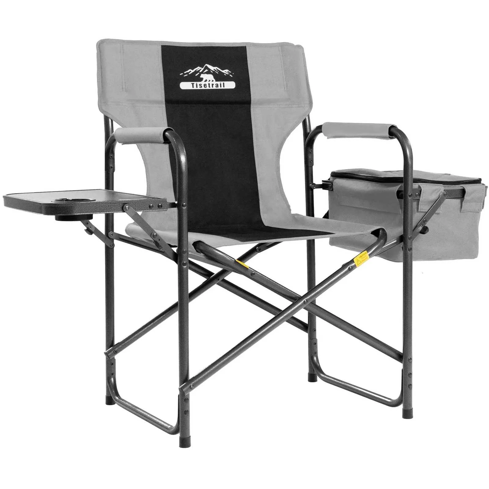 Director Camping Chair with Cooler Bag and Foldable Side Tray, Iron ...