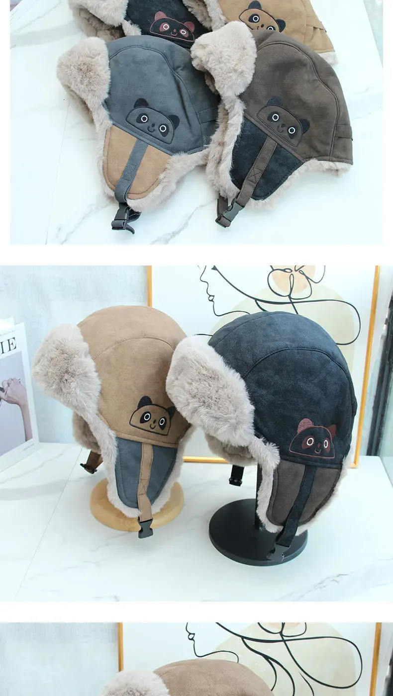 Outdoor Riding Bomber Hat for Men and Women Winter Velvet Thickened ...