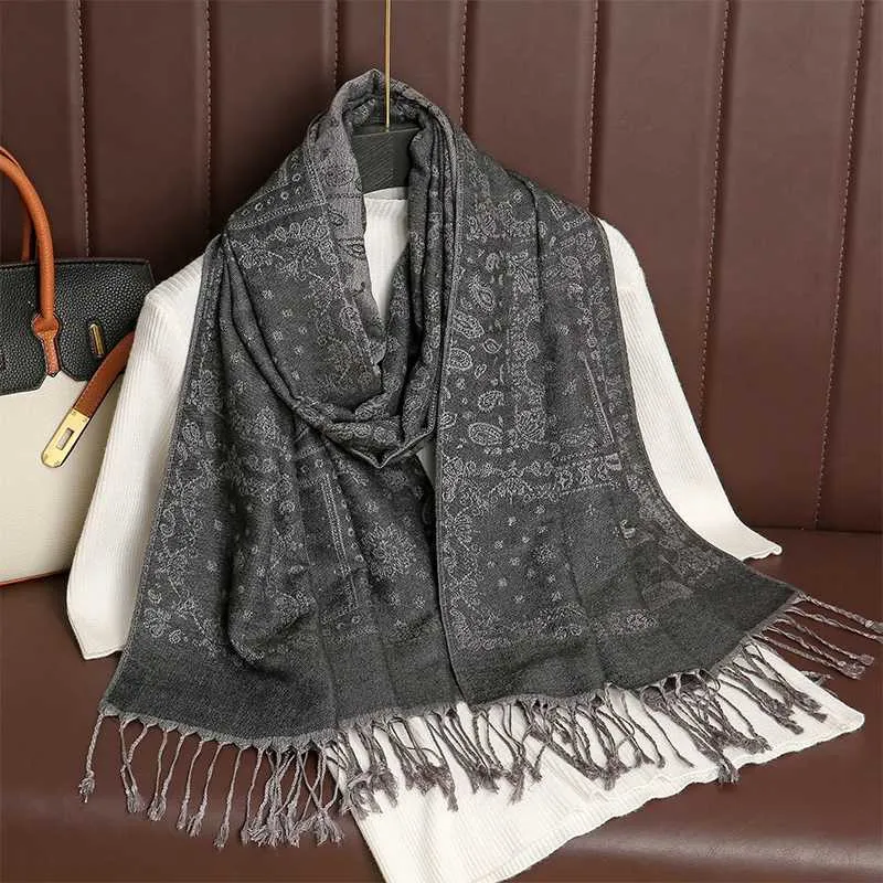 Ethnic Style Tassel Blanket Thick Cashmere Pashmina Shawl Wrap Winter ...