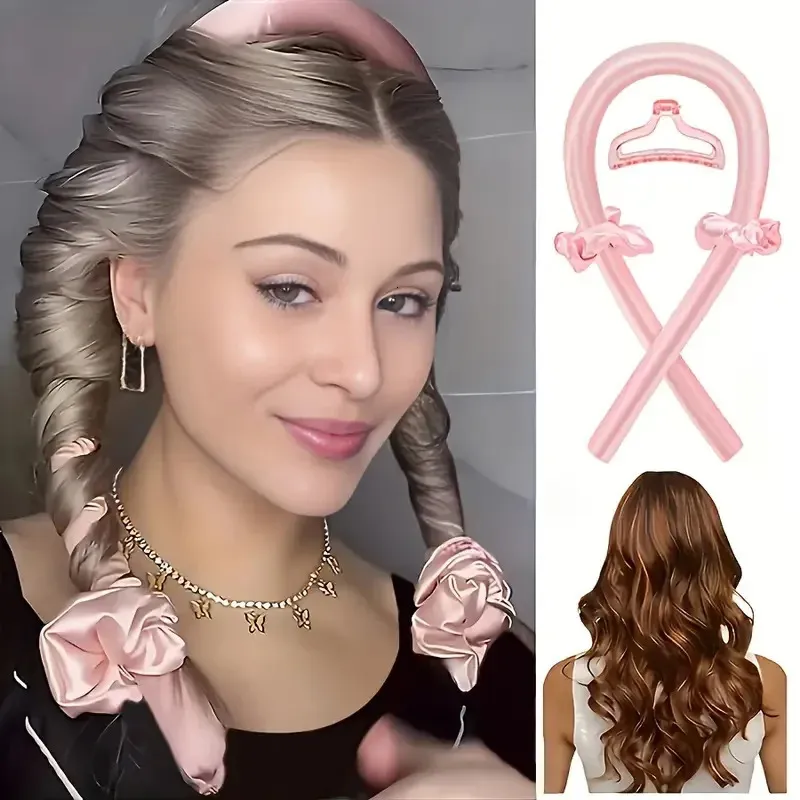 Heatless Hair Curlers Satin Rollers With Headband For Overnight Gentle ...