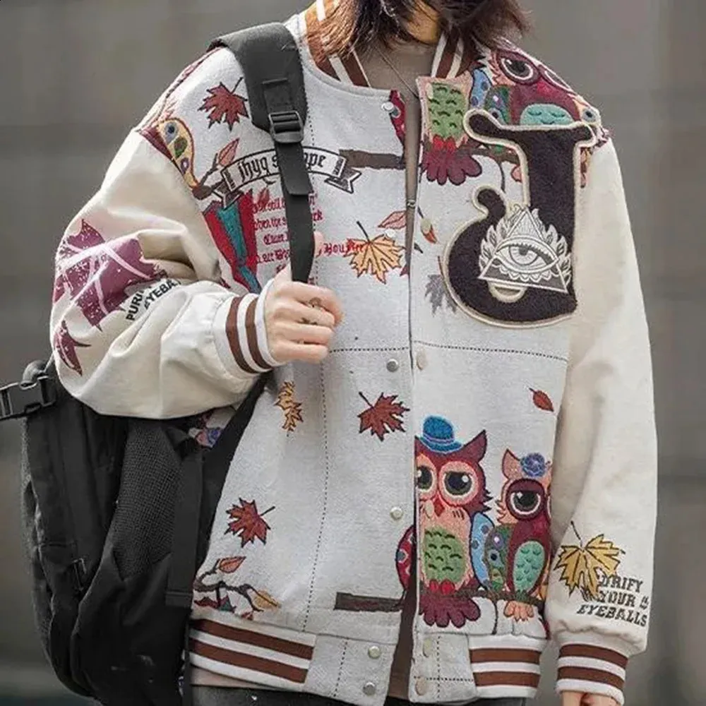 Y2K Funny Cartoon Embroidered Cute Jackets For Women With Retro Patches ...