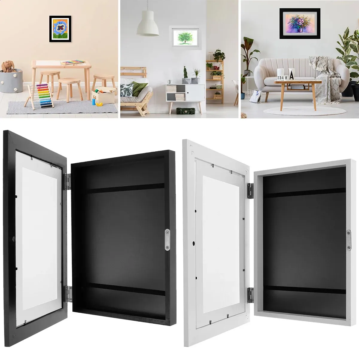 Kids Art Frame - Front Opening Picture Display for Children's Artwork, Holds 150+ Drawings ...