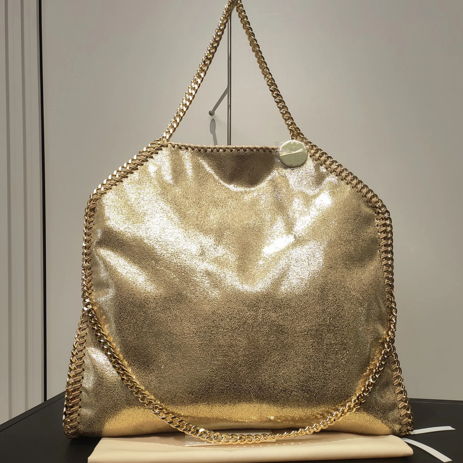 Fold Over Tote Bag Small PU Bucket Shape with Hasp Closure and Interior ...