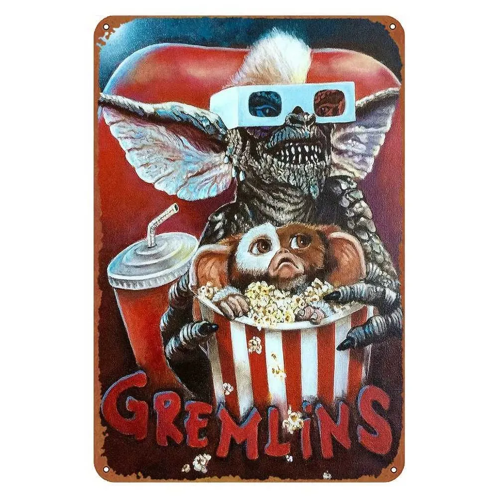 Gremlins Movie Poster Vintage Metal Sign 8x12 Inch 20x30cm Retro Horror ...