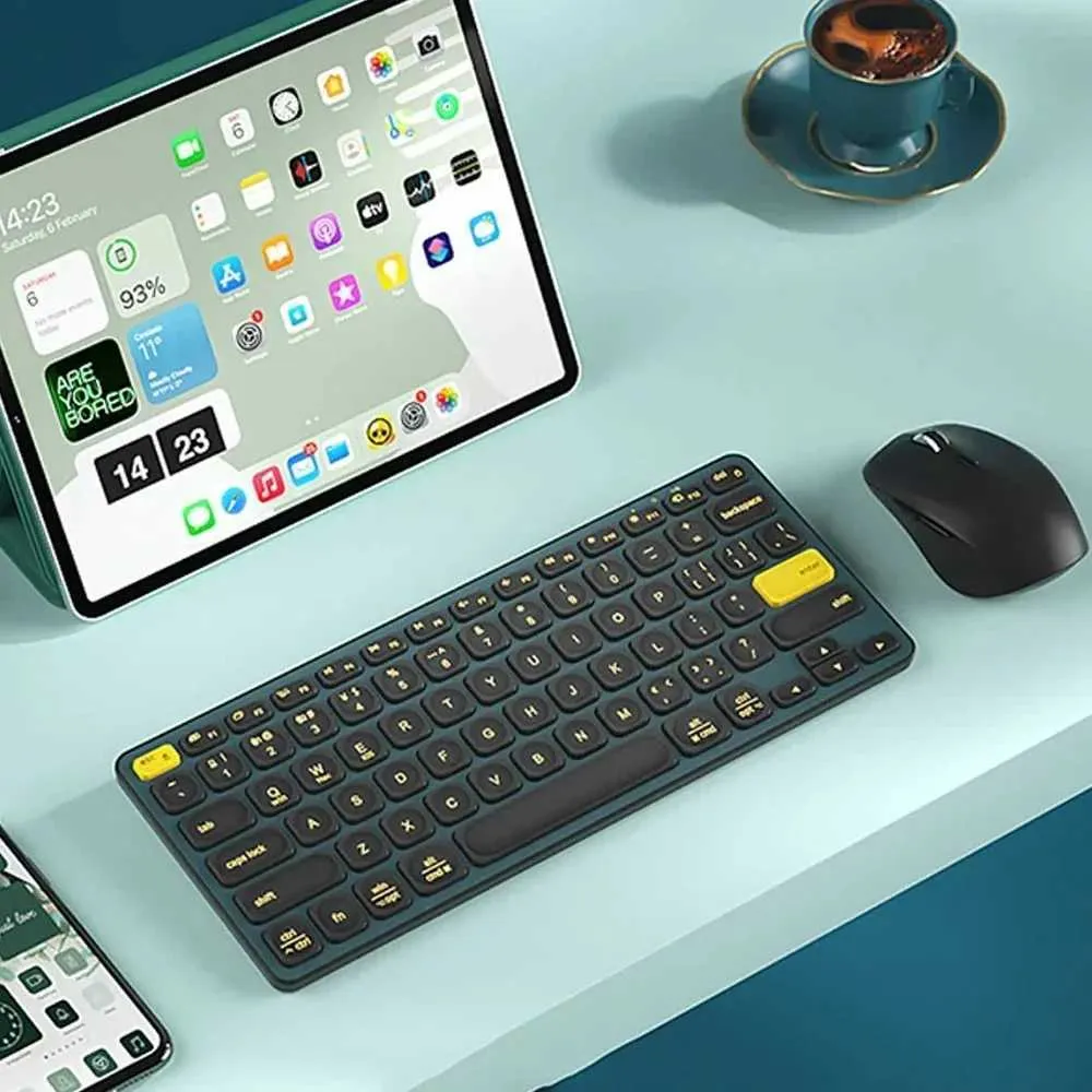 Keyboard Mouse Set Wireless 2.4G, Quiet Keyboard Mouse Combo For Laptop ...