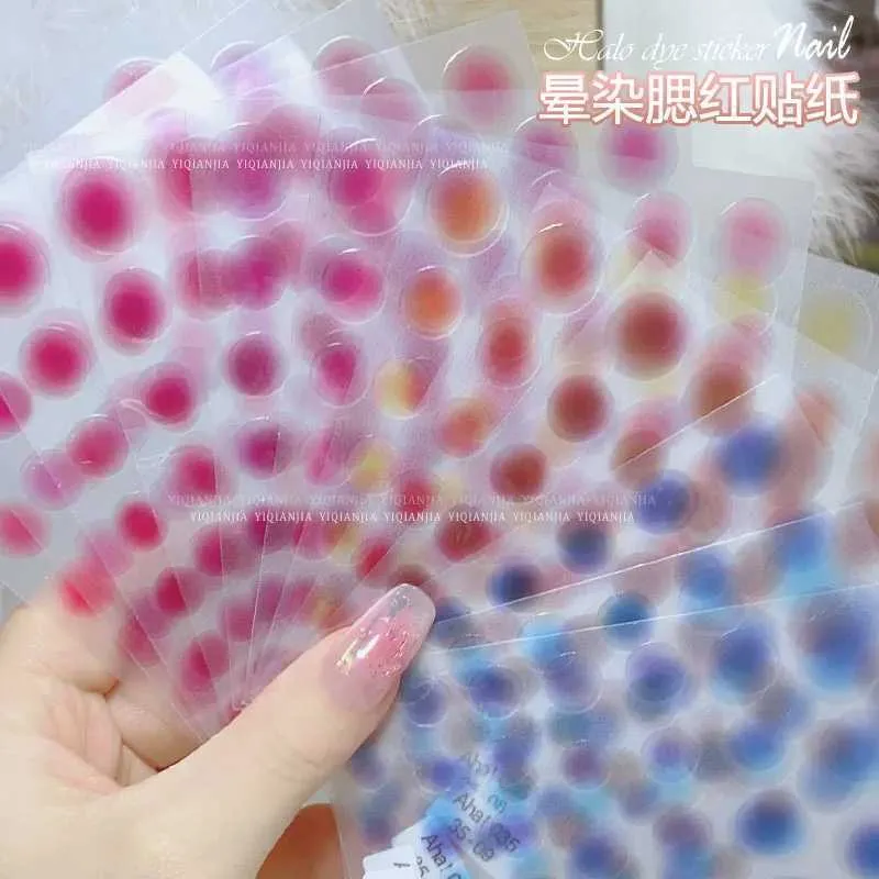 Rainbow Blush Sliders - of 3D Translucent Gradient nail stickers with ...