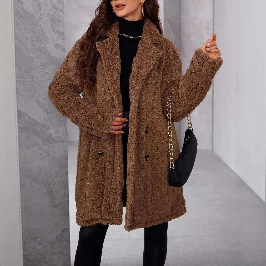Women's Temu Teddy Bear Long Sherpa Coat Loose Fit, Warm For Autumn ...