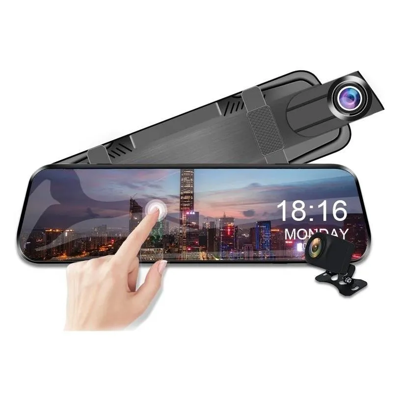 Full HD 1080P Touchscreen Dvr Rear View Mirror With Dual Lens, 1080p ...