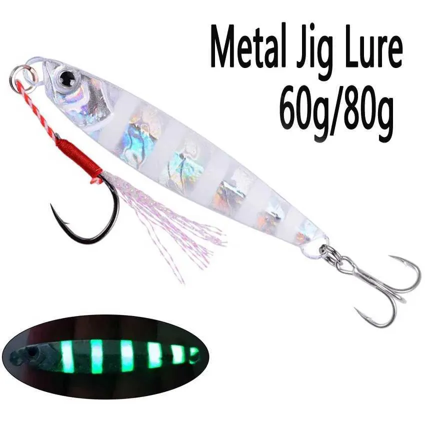 Metal Jigging 3d Printed Fishing Lures For Spanish Mackerel Bass Casting 60g/80g Ocean Boat ...