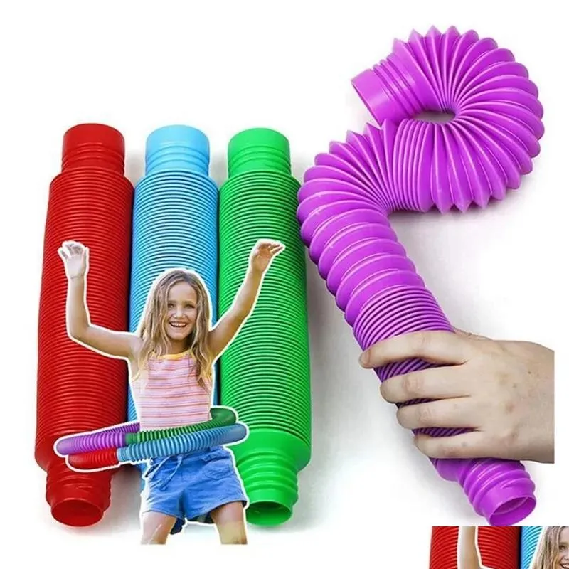 Colorful Mini Pop Tube Sensory Stretch Tube Toy For Kids Decompression ...