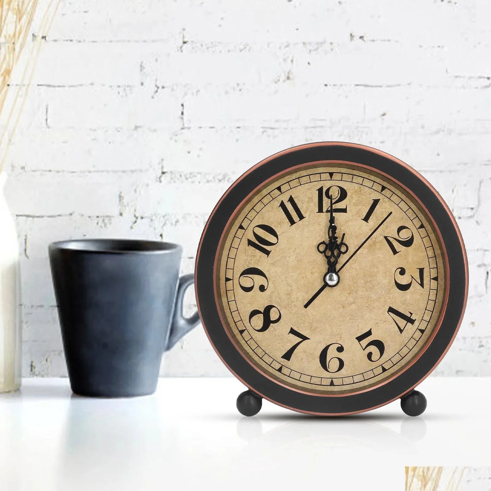 Retro Style Table Study Clock With Silent Ticking, High Accuracy ...