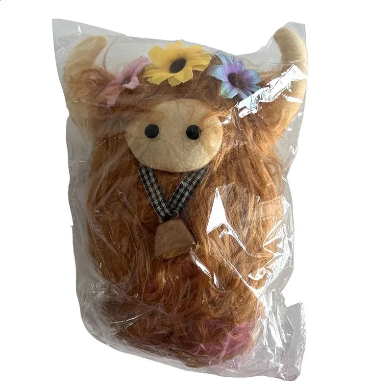 Simulation Highland Cow Plush Toy 25cm Soft Stuffed Animal For Kids ...
