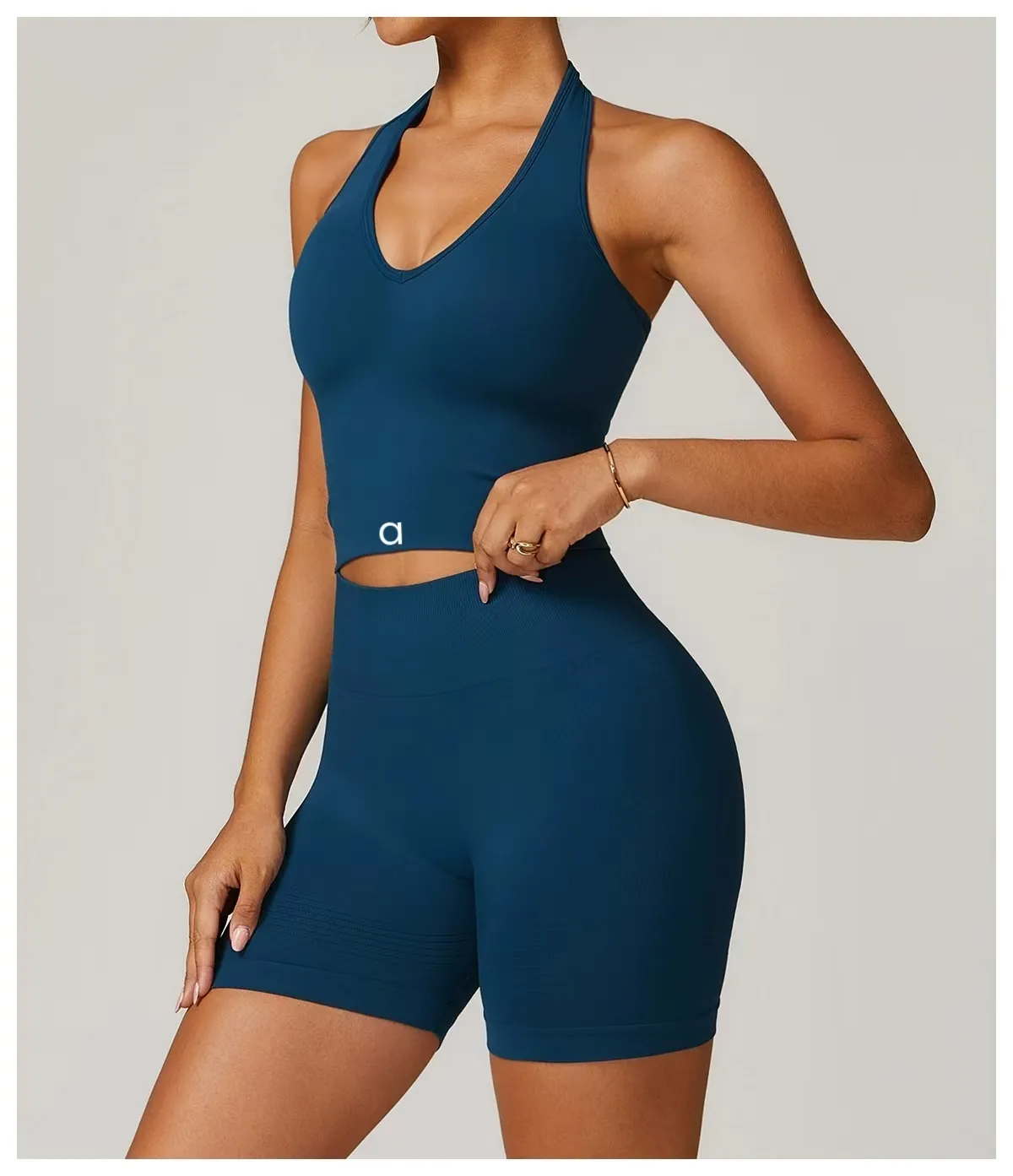 Yoga Sets Women Quick Dry Spandex Polyester Workout Outfit Solid ...