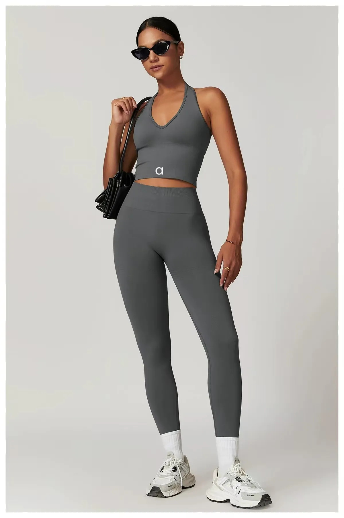 Yoga Sets Women Quick Dry Spandex Polyester Workout Outfit Solid ...