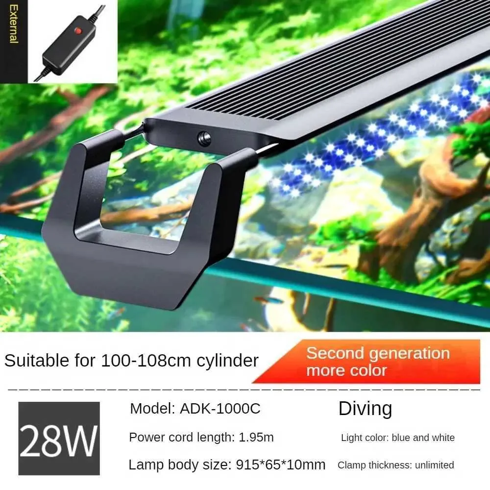 Full Spectrum LED Aquarium Light With Extendable Brackets Fish Tank LED Lamp Fixture For Water ...