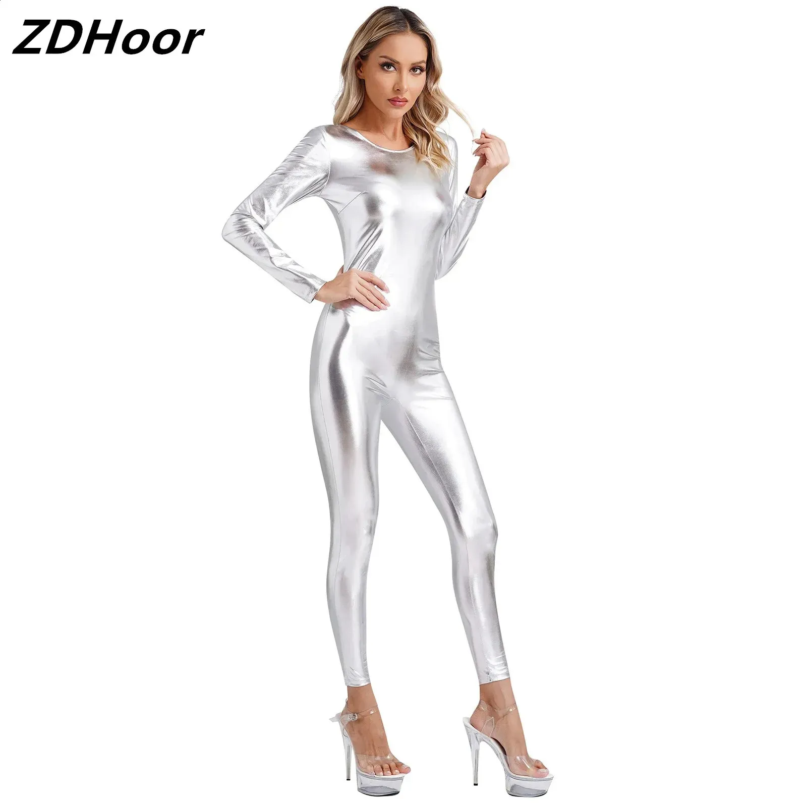 Metallic Shiny Unitard Slim Fit Bodysuit Dancewear | DHgate