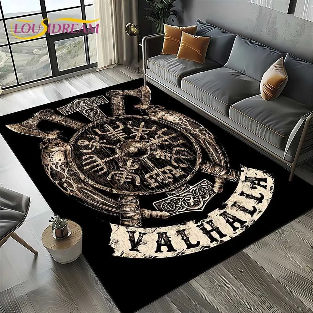 Viking Symbol Nordic Valhalla Harry Potter Carpet Non Slip Floor Mat ...