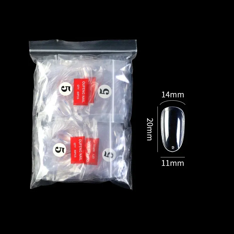 500-Piece Pack Practice False Nails, Single Size 3, 4, 5, 6, Clear ...