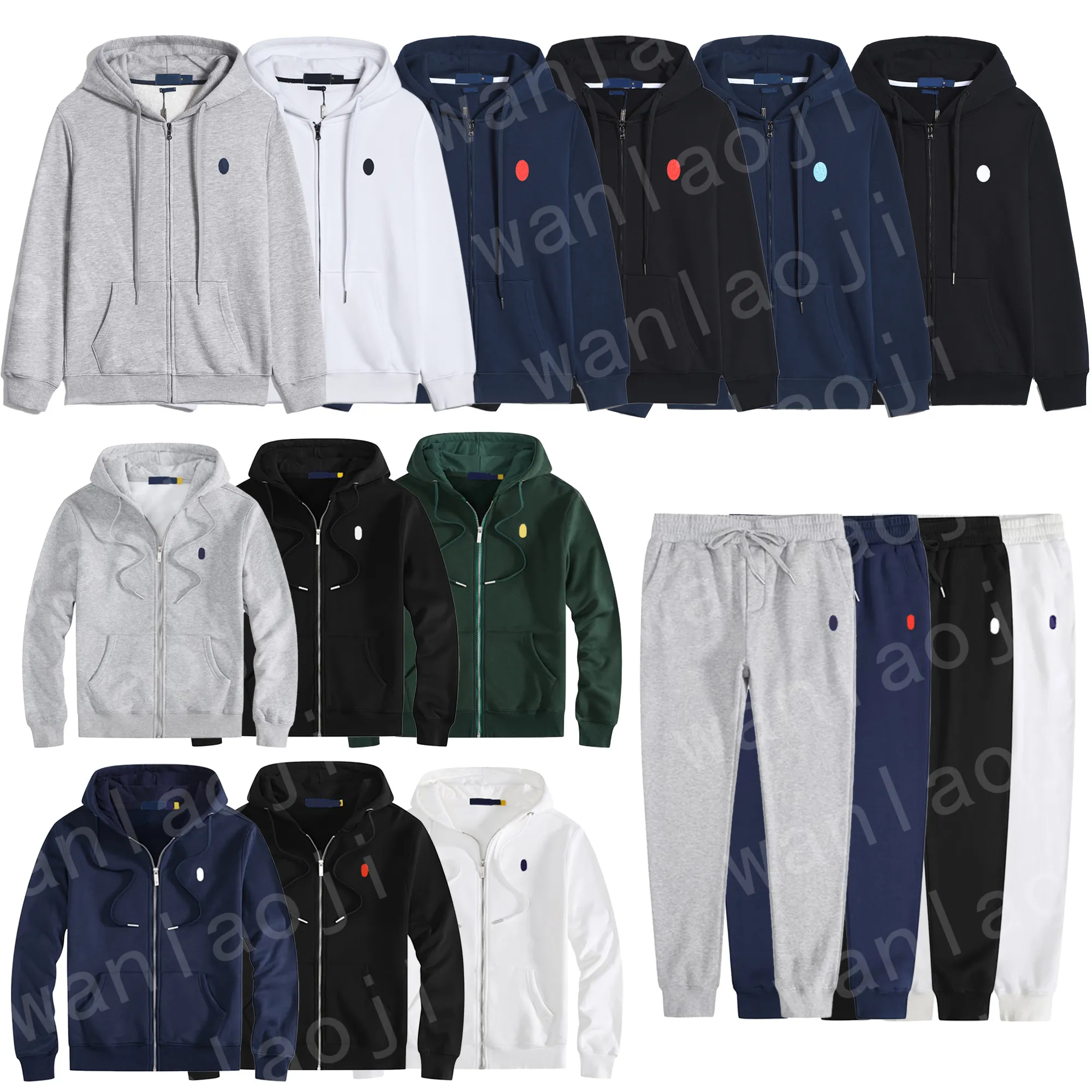 Polo Tracksuits Men's Casual Zipper Hoodie And Jogger Set: Stylish ...