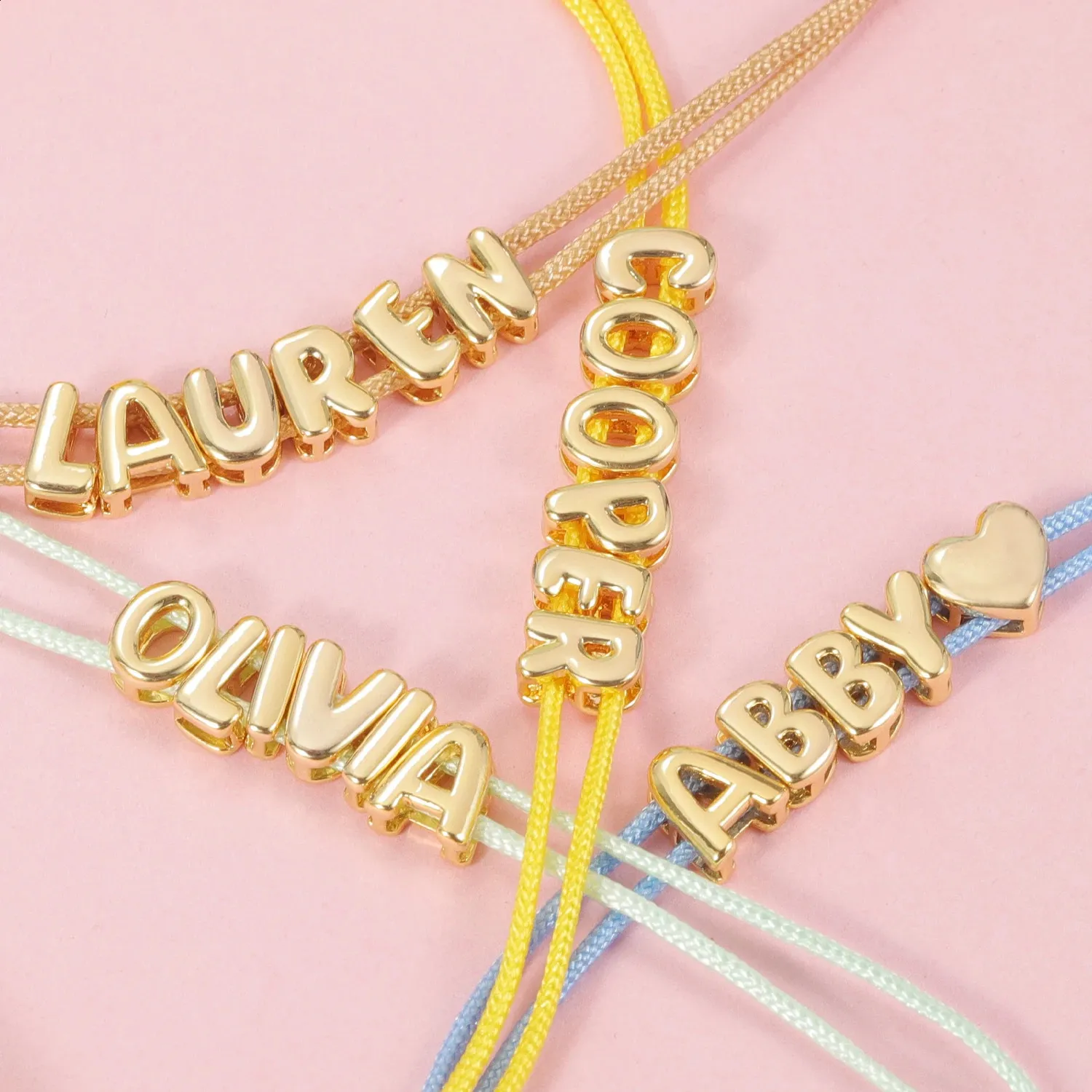 Custom Bubble Letter Name Bracelet Valentine Day Gift Personalized 3D ...