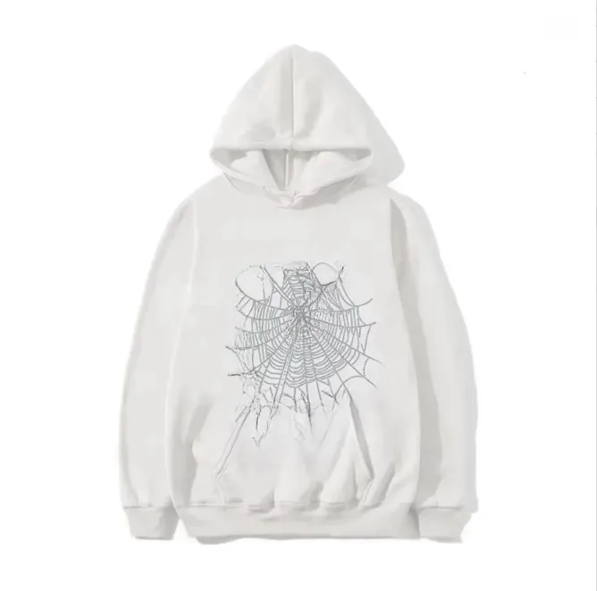Spider Hoodie Y2k Mens Fashion Oversized Rhinestone Cobweb Hoodie, Hip ...