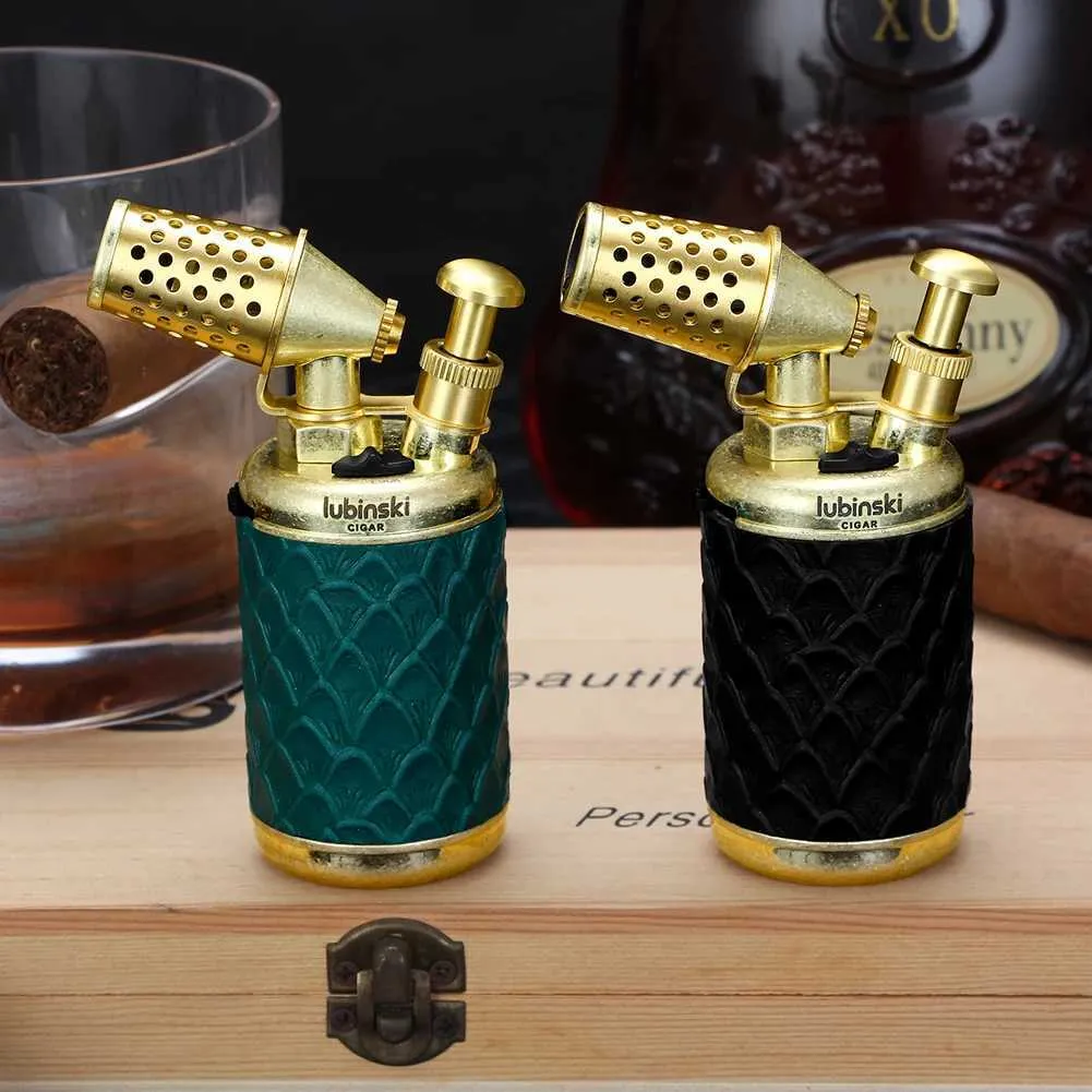 LUBINSKI Gas Butane Triple Flame Torch Lighter With 1 Jet And Punch ...