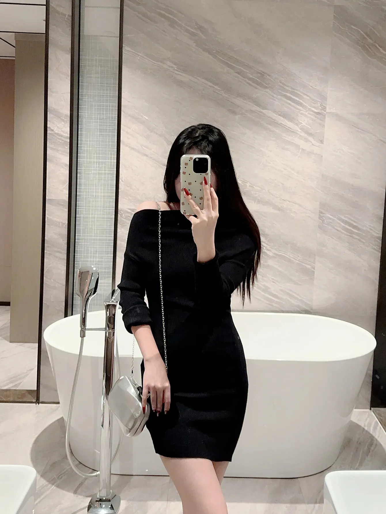 High-End Textured Square Box Evening Clutch Bag with Chain - Banquet ...