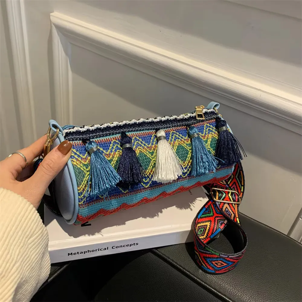 Women Polyester Crossbody Bag with Tassel Zipper Closure Extra Large ...