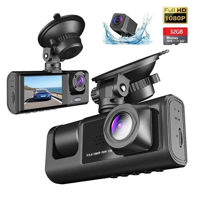 3 Channel Wireless Dashcams Car DVR With 1080P FHD Front And Rear ...