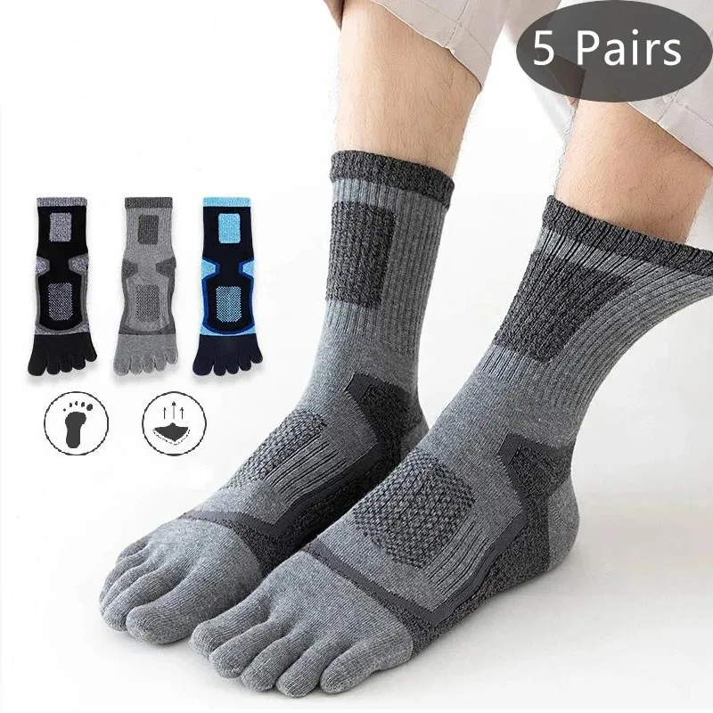 Men's Thick Compression Mesh Sport Short Toe Socks For Men For Fitness, Running, Basketball, And ...