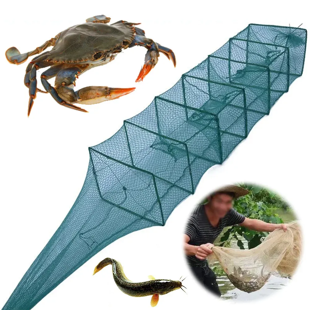 Foldable 1.5M Crab, Crayfish, And Lobster Catcher Cage For Outdoor ...