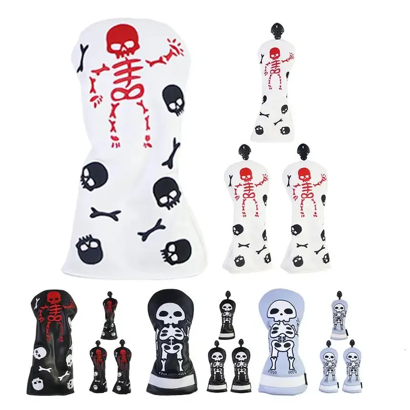 Golf Club Headcovers Skeleton Pattern Golf Club Head Covers Embroidery ...