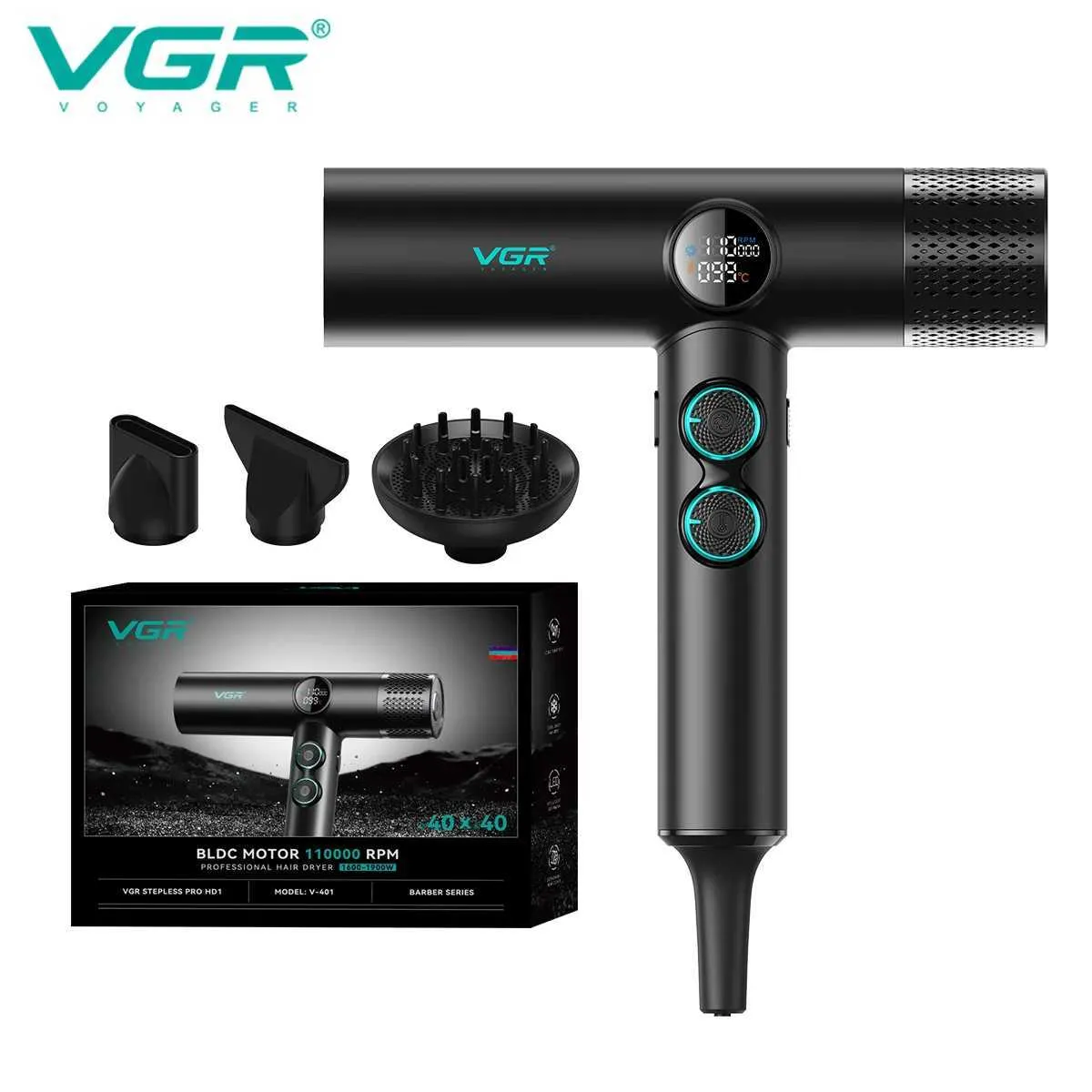 VGR Professional Vgr Hair Dryer With BLDC Motor, 110000 RPM, Powerful Negative Ion Technology ...