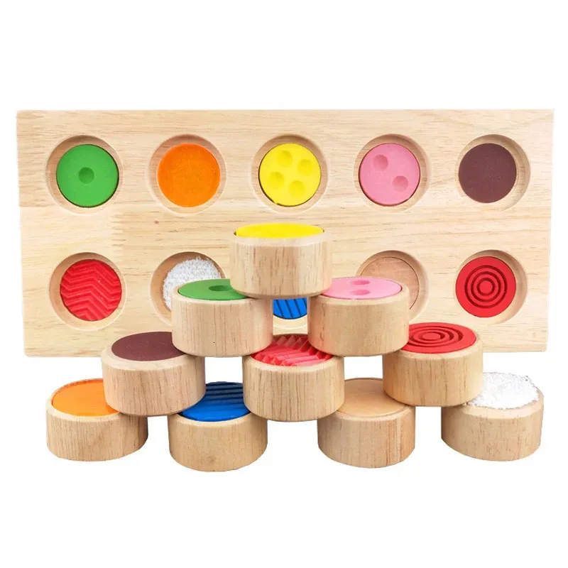 Montessori Wooden Touch And Match Game Sensory Toy For Kids, Infantil ...