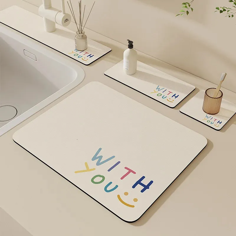 Diatom Mud Narrow Border Splash Mat Sink Absorbent Mat Toilet ...