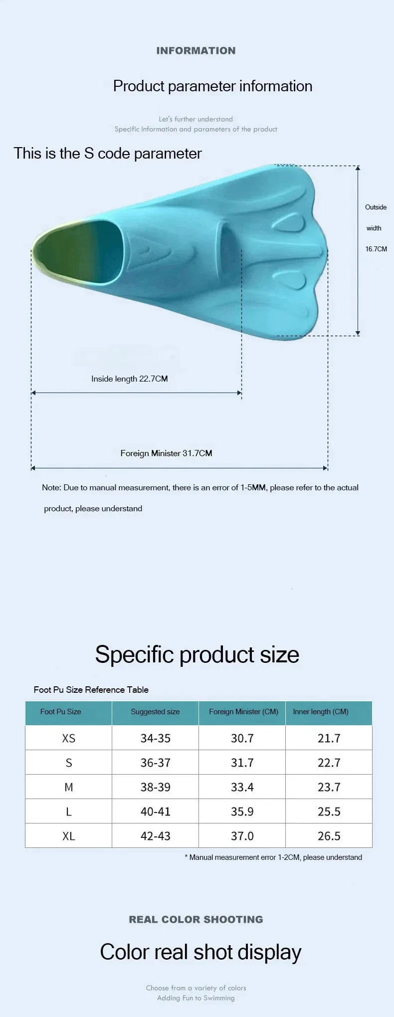 Colored Swimming Training Fins for Summer Tourism, Elastic Soft ...