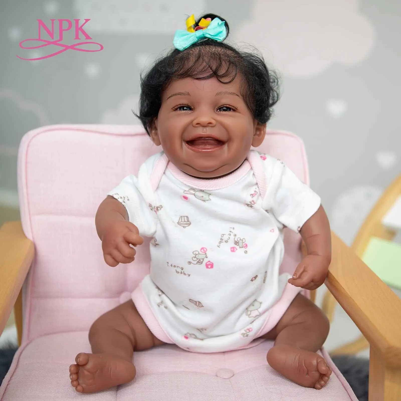 49CM Soft Silicone Reborn Baby Doll - African American, Dark Skin ...
