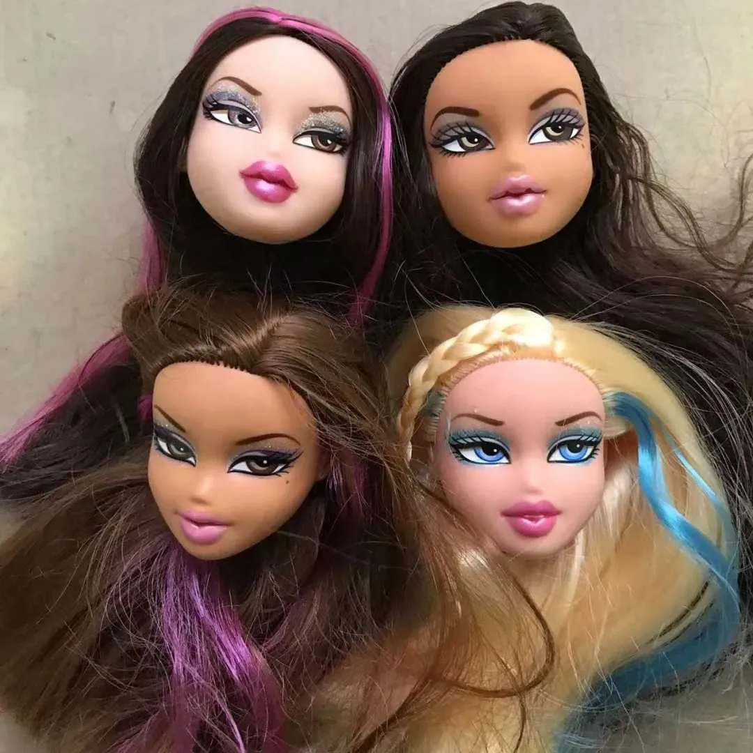 Dancing Girl Doll Head With Real Eyelases White Dark Brown Skin Doll ...