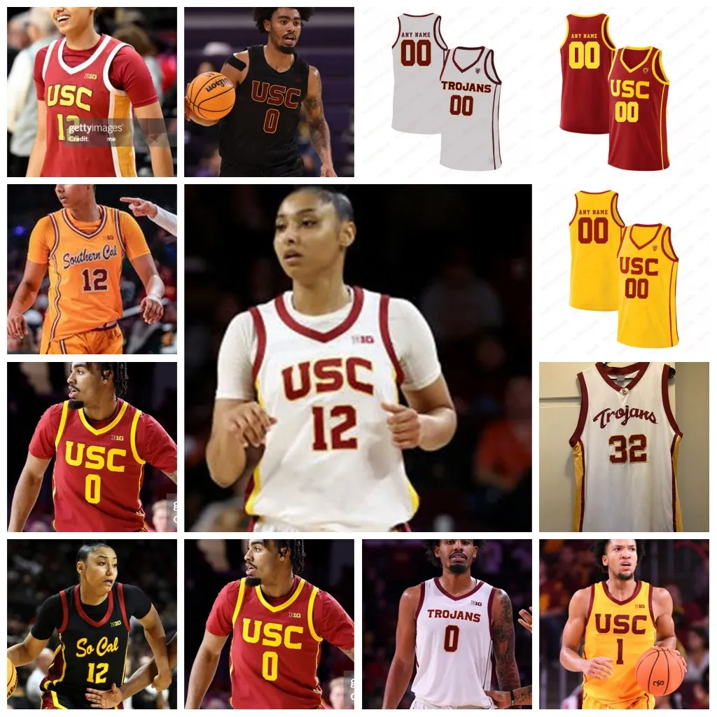 Custom USC Trojans Ncaa Basketball Shirts With Isaiah Collier, Bronny ...
