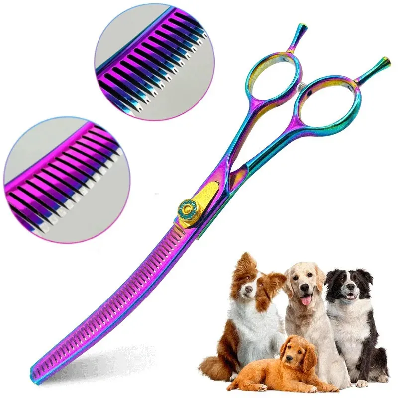 7.0 Inch Pet Curved Thinning Two Scissors For Home And DIY Use Straight ...