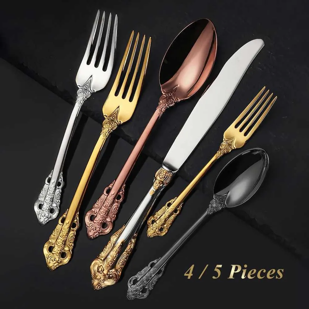 Luxury Palace Style Royal Golden Liberty Table Flatware Gold Stainless ...