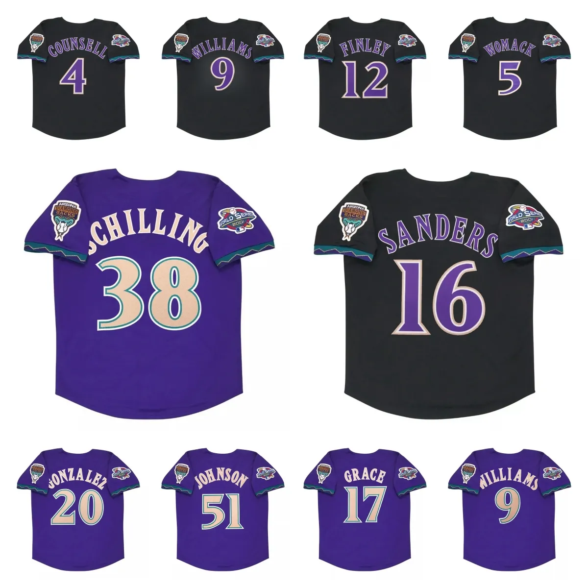 Diamondbacks Jersey De Béisbol Craig Counsell Tony Womack Matt Williams ...