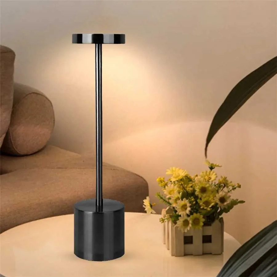 Rechargeable LED Bar Table Lamp Cordless, Dimmable, Metal Desk Light ...