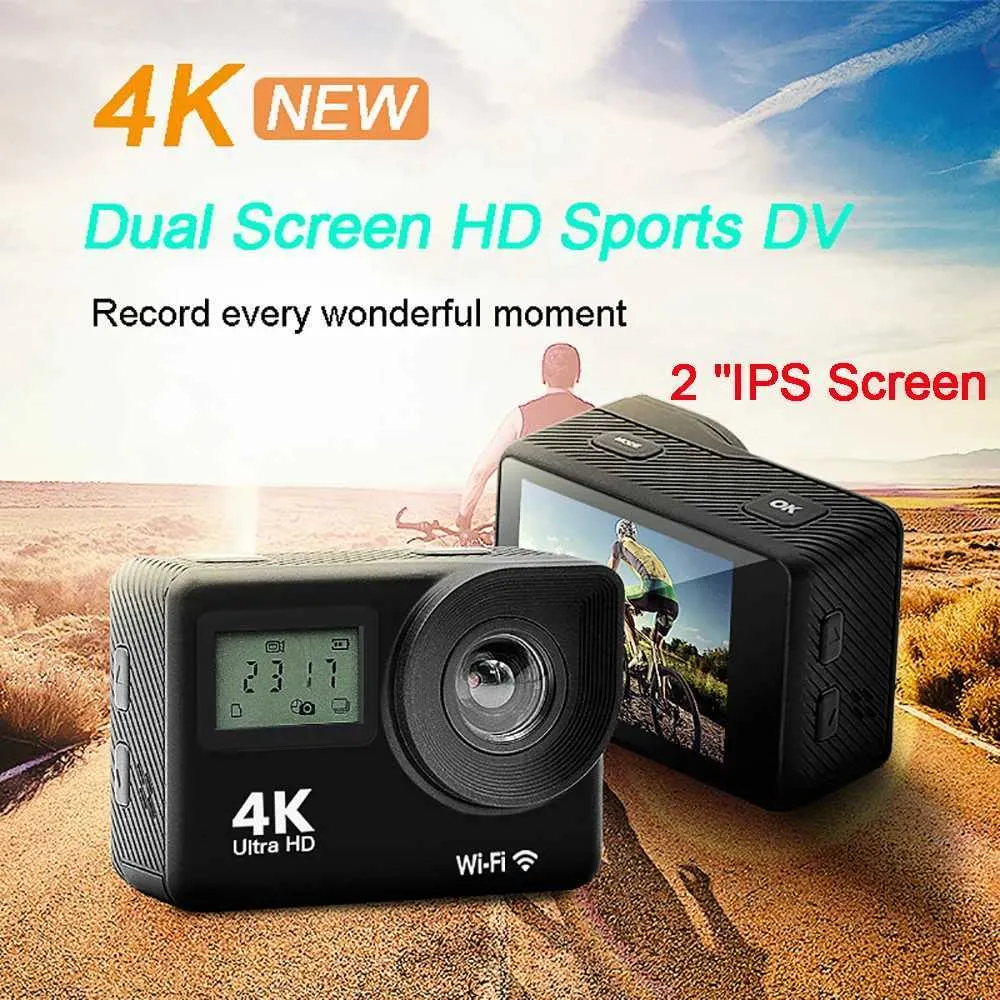 Outdoor 4K 24FPS 16MP HD Action Camera Double IPS WiFi Go Waterproof ...