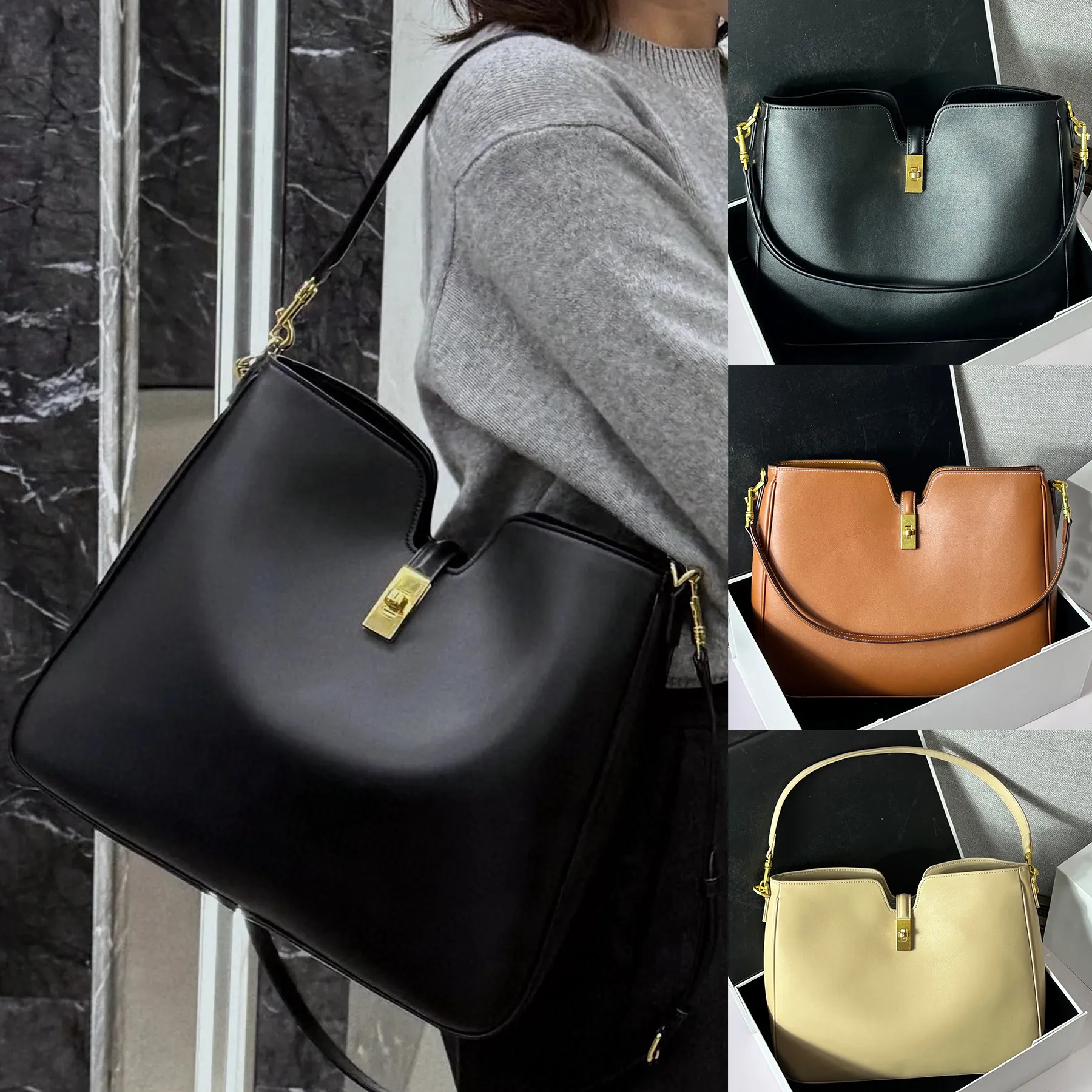 Soft Leather Shoulder Bag With Golden Hardware |... From Catchmybag666 ...