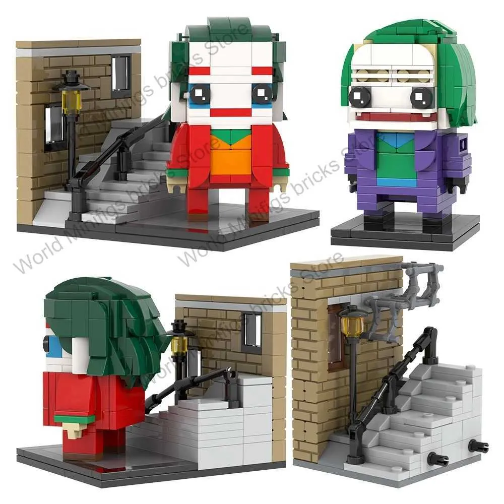MOC Steps Scene Villain Movie Figure Building Blocks Toy Set Street ...