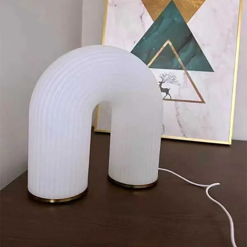 Romantic U-Shaped LED table lamp for study with Cream...