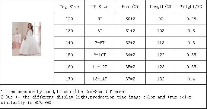 Girls' Lace Party Dress - Elegant Princess Bridesmaid Gown for Kids ...