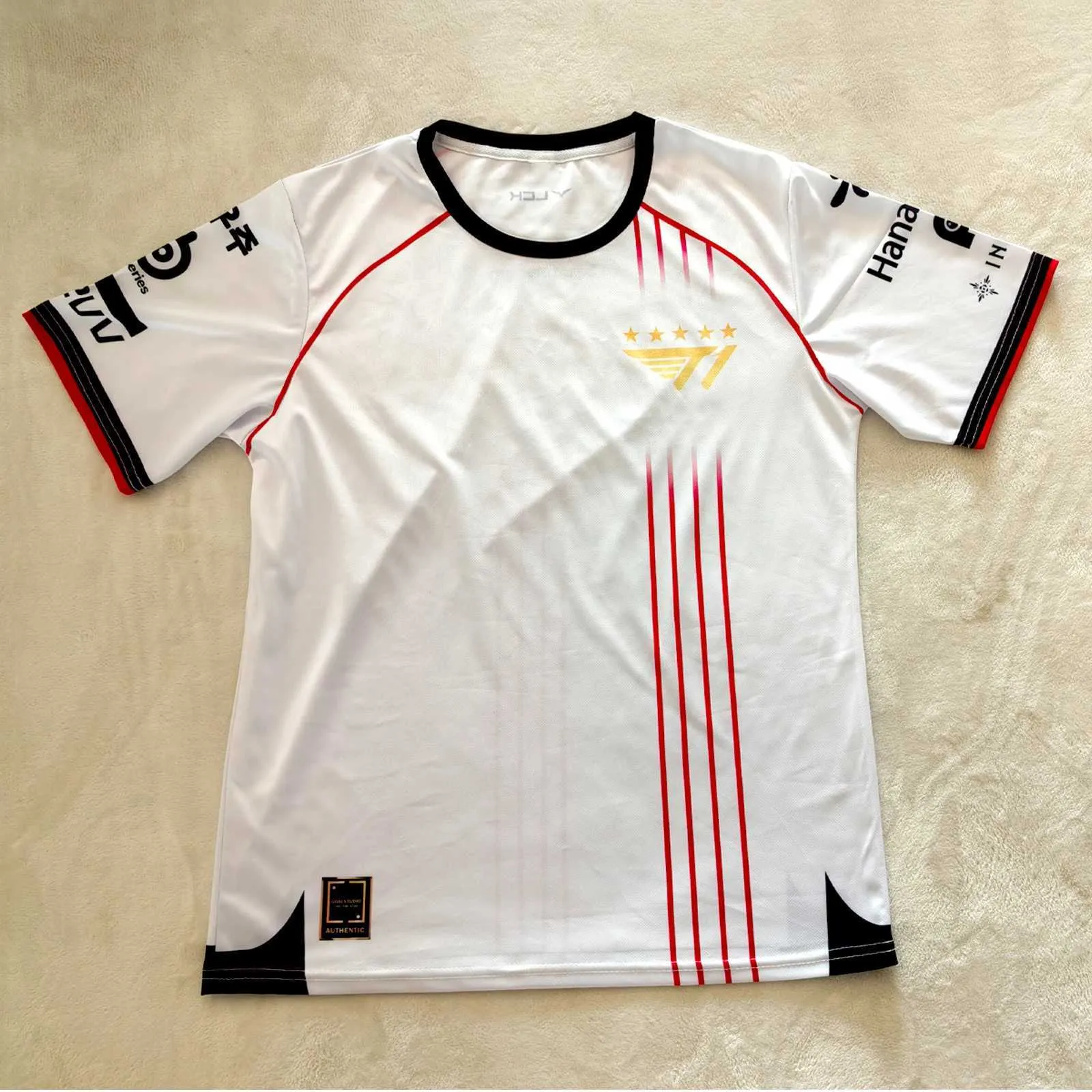 Men's T-Shirts T1 Championship Five Star Memorial Team Jersey Esports ...